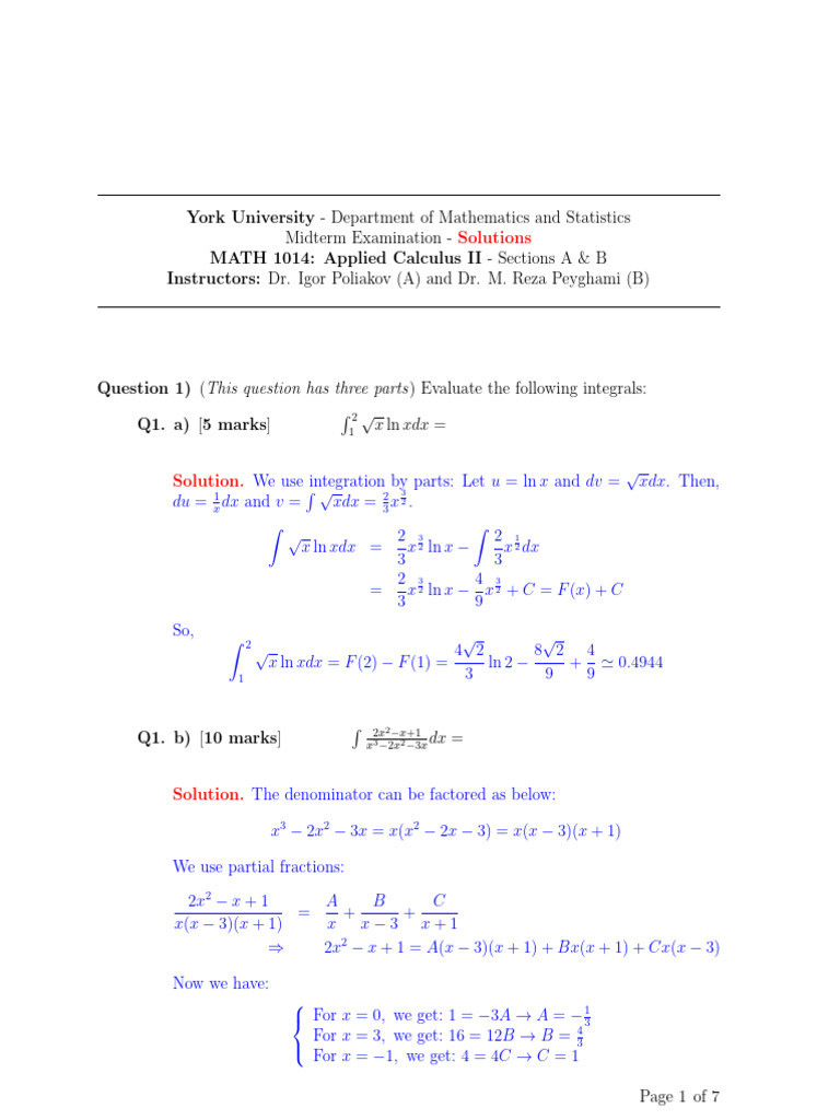 Midterm - Exam - F2023 - Solutions | PDF
