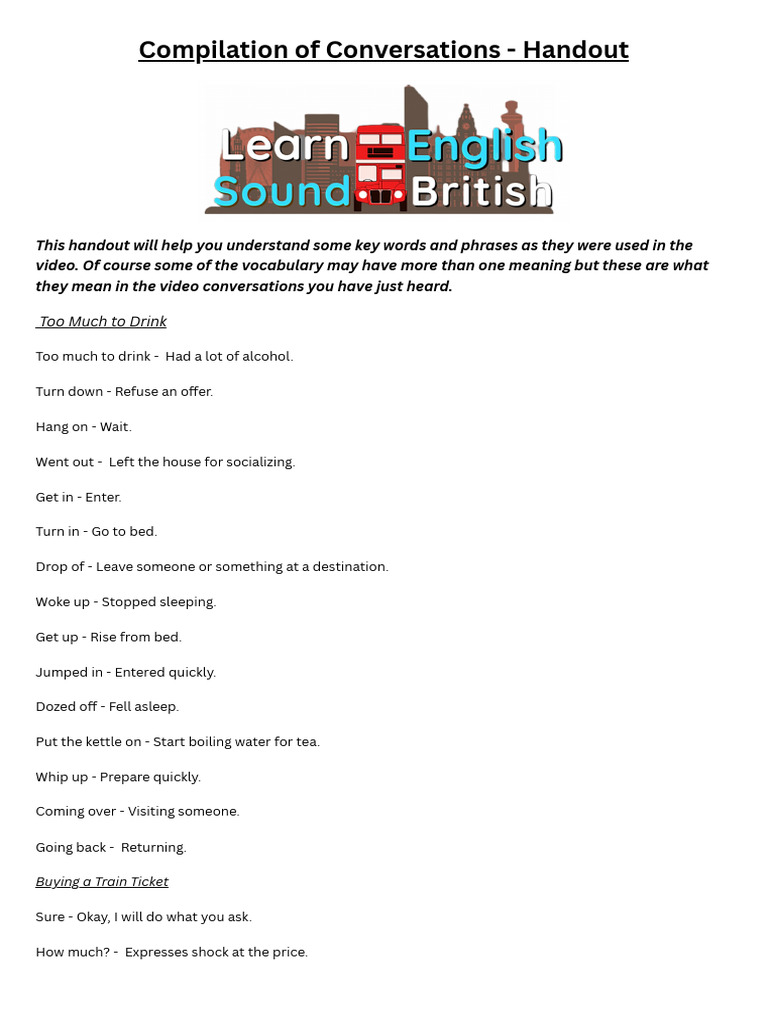 Handout Compilation of Conversations | PDF