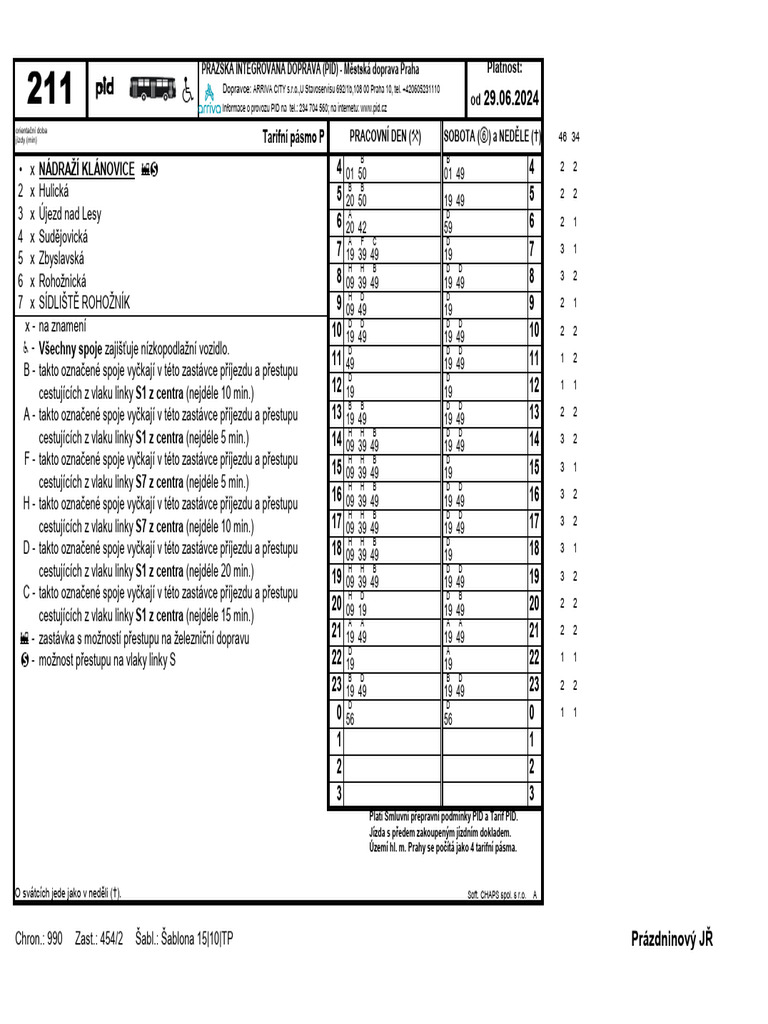 Tarifní Pásmo P: PRAŽSKÁ INTEGROVANÁ DOPRAVA (PID) - Městská Doprava ...