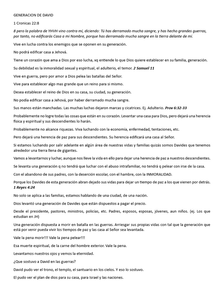 Generacion de David | PDF