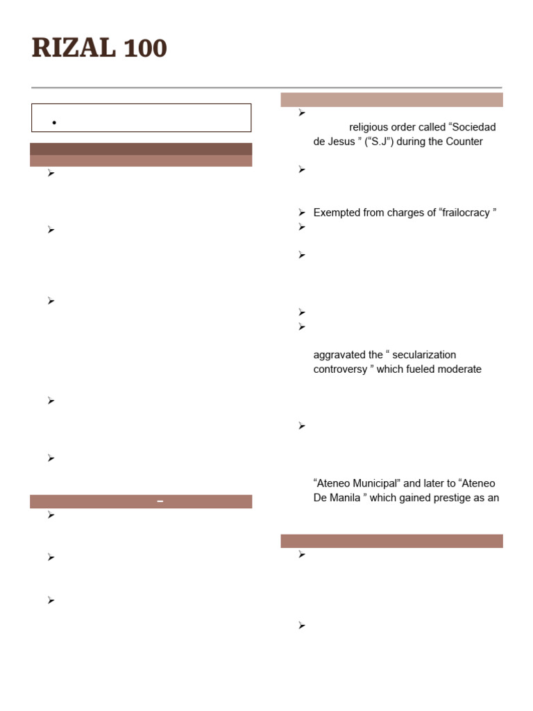 Rizal Midterms | PDF