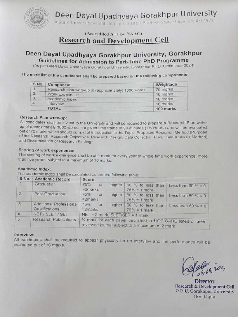 Part Time PHD Admission | PDF