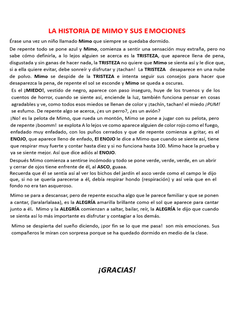 La Historia de Mimo y Sus e Mociones | PDF