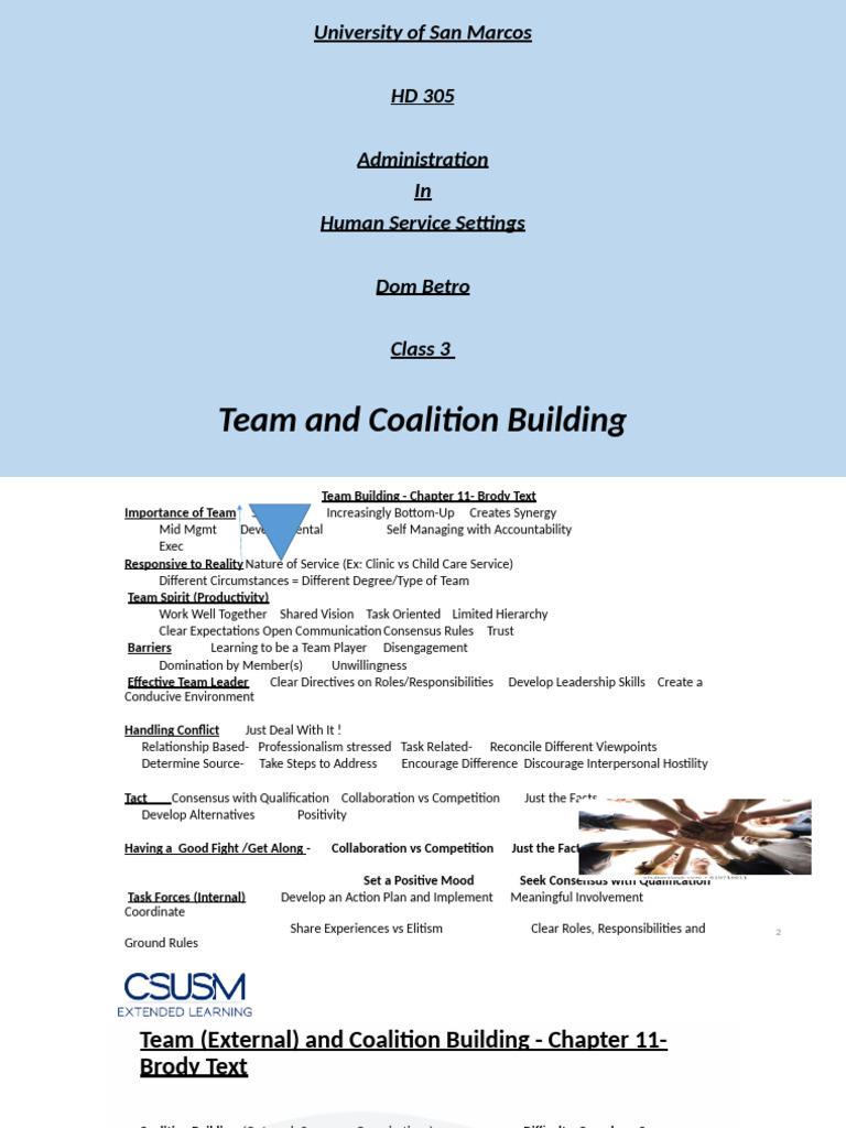 Team Building Coalition Presentation - Human Development | PDF