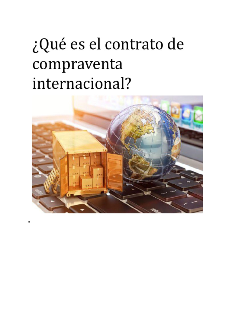 Qué Es El Contrato de Compraventa Internacional | PDF