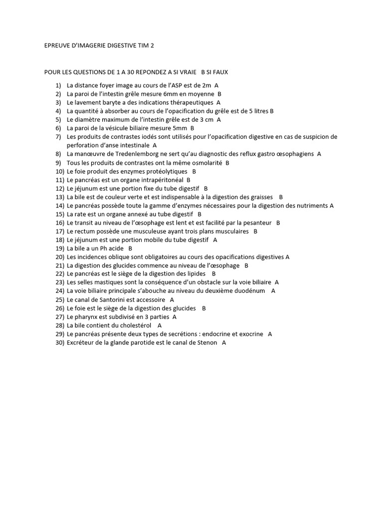 Évaluation Imagerie Digestive TIM2 | PDF