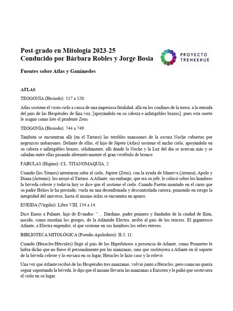 Atlas - Ganýmedes - Fuentes | PDF