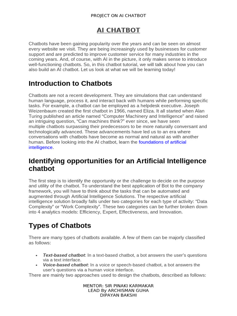 Ai Chatbot | PDF