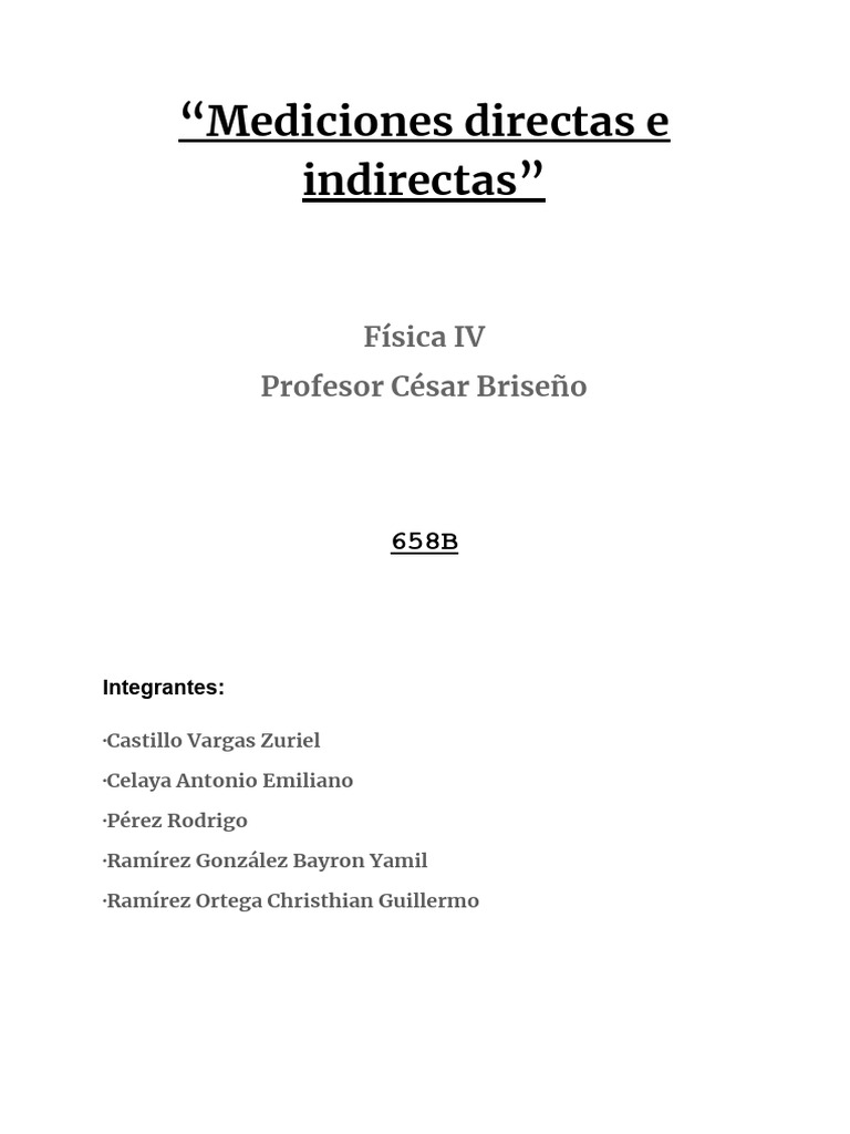 Mediciones Directas e Indirectas | PDF