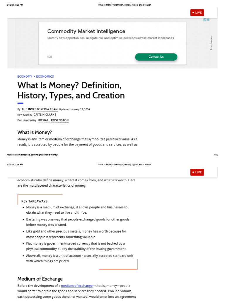Understanding Money: Definition & Types | PDF | Money | Politics