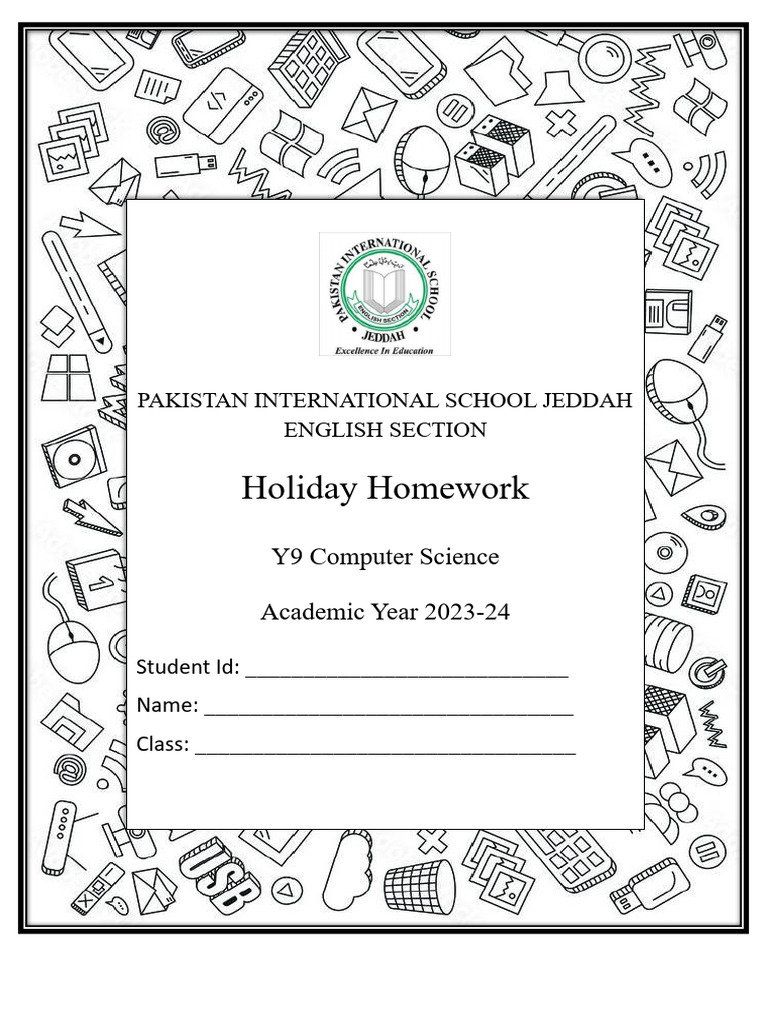 Y9-CS Holiday Homework 2023-24 | PDF