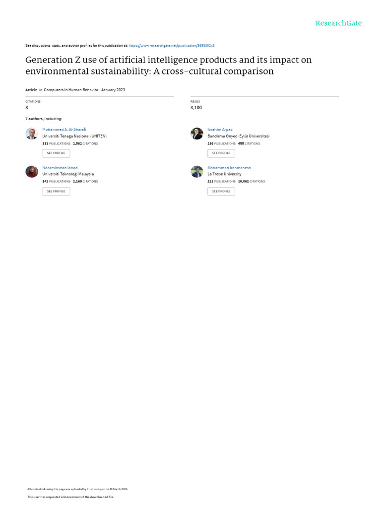 A52.CHB 2023 2 GenerationZ | PDF | Self Efficacy | Computers