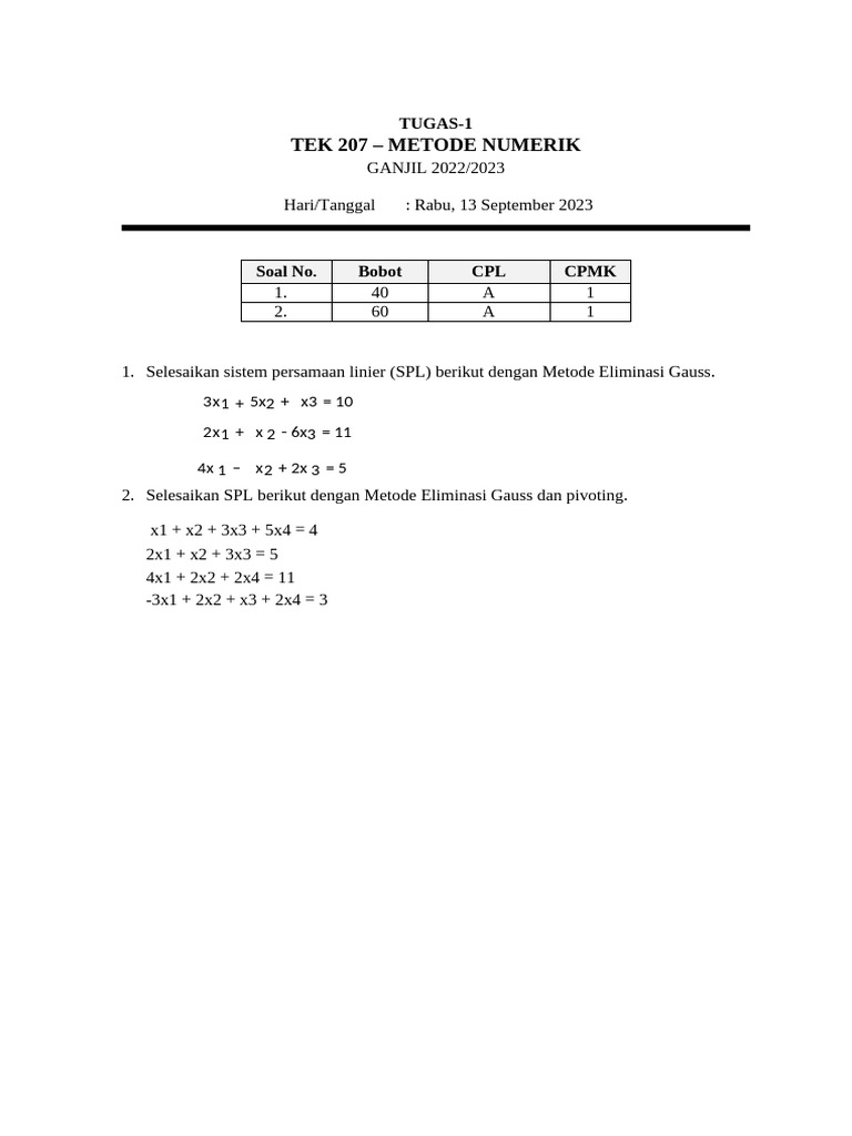 Tugas 1 Metnum | PDF