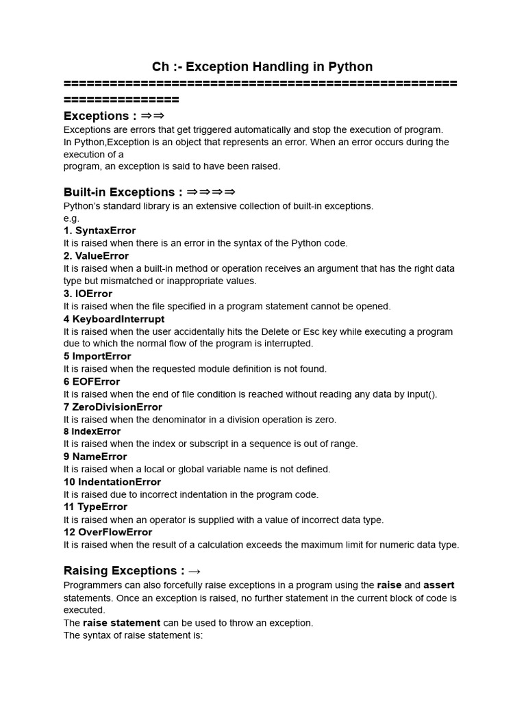 Exception Handling | PDF