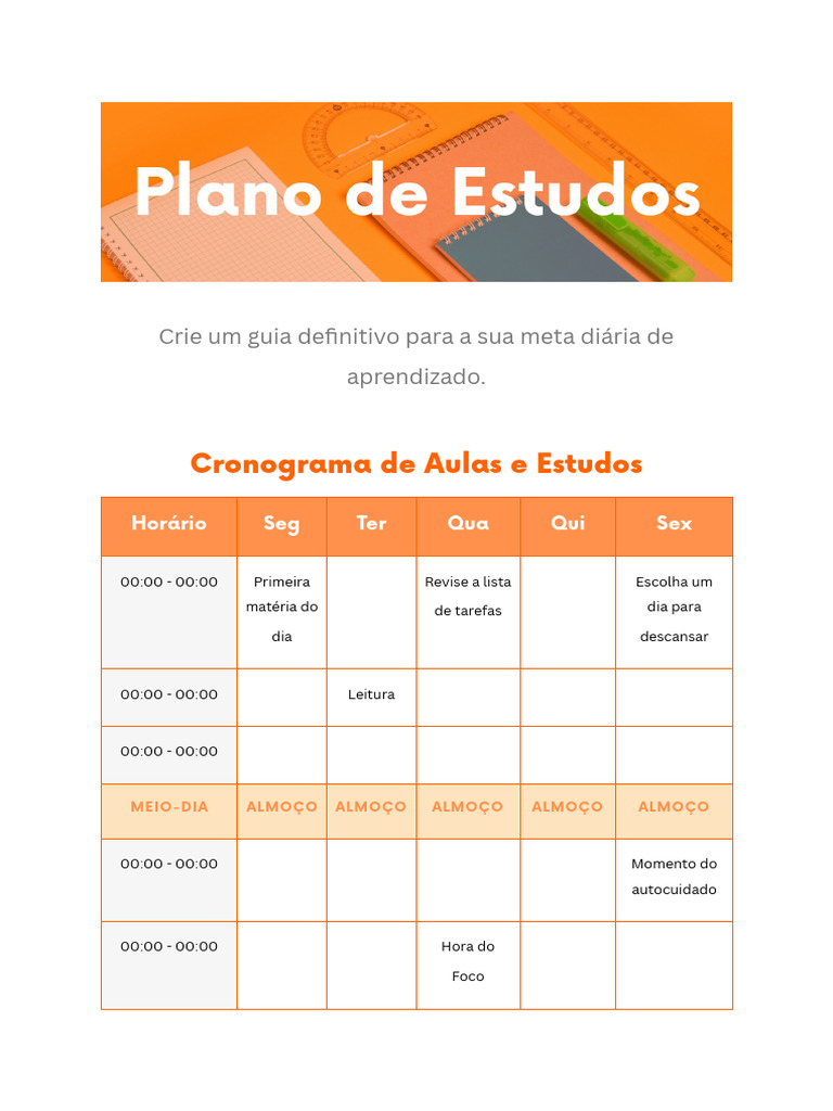 Plano de Estudos | PDF