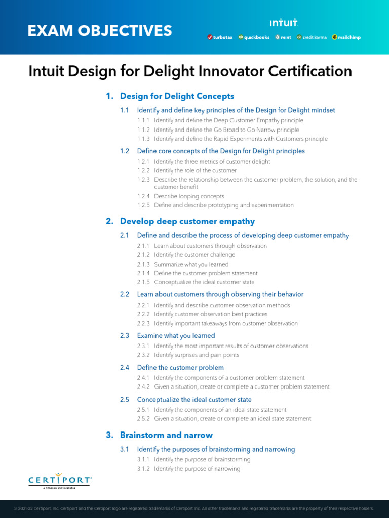 Intuit Design For Delight Innovator OD 0122 | PDF