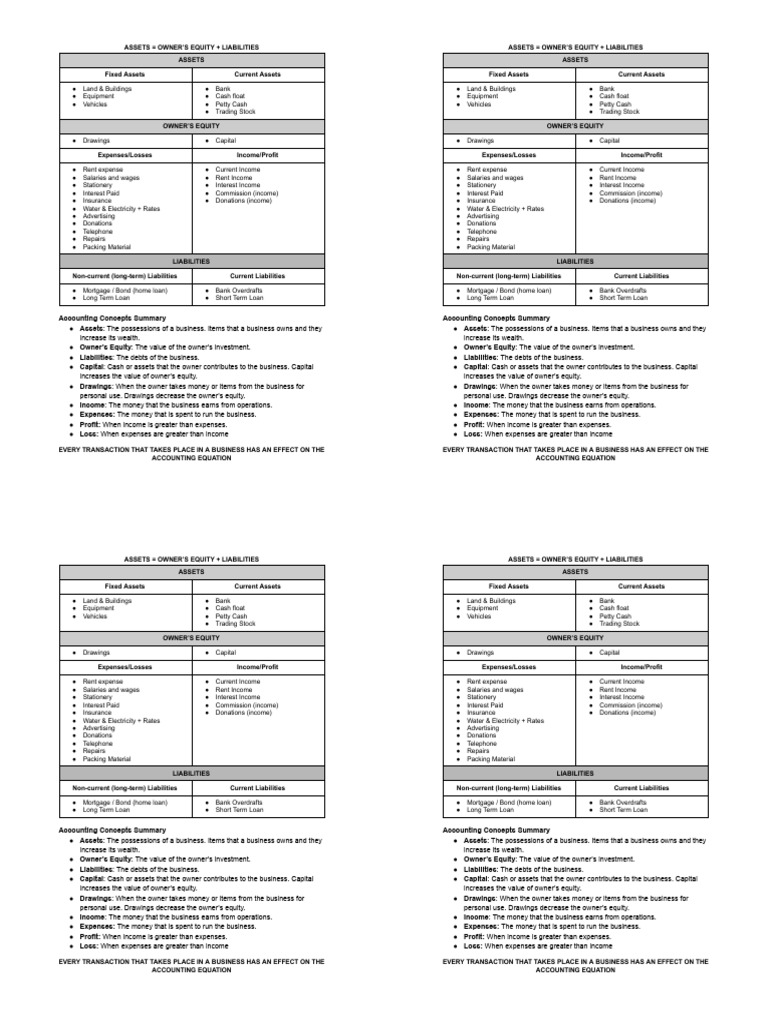 Accounting Concepts Grade 8 EMS | PDF