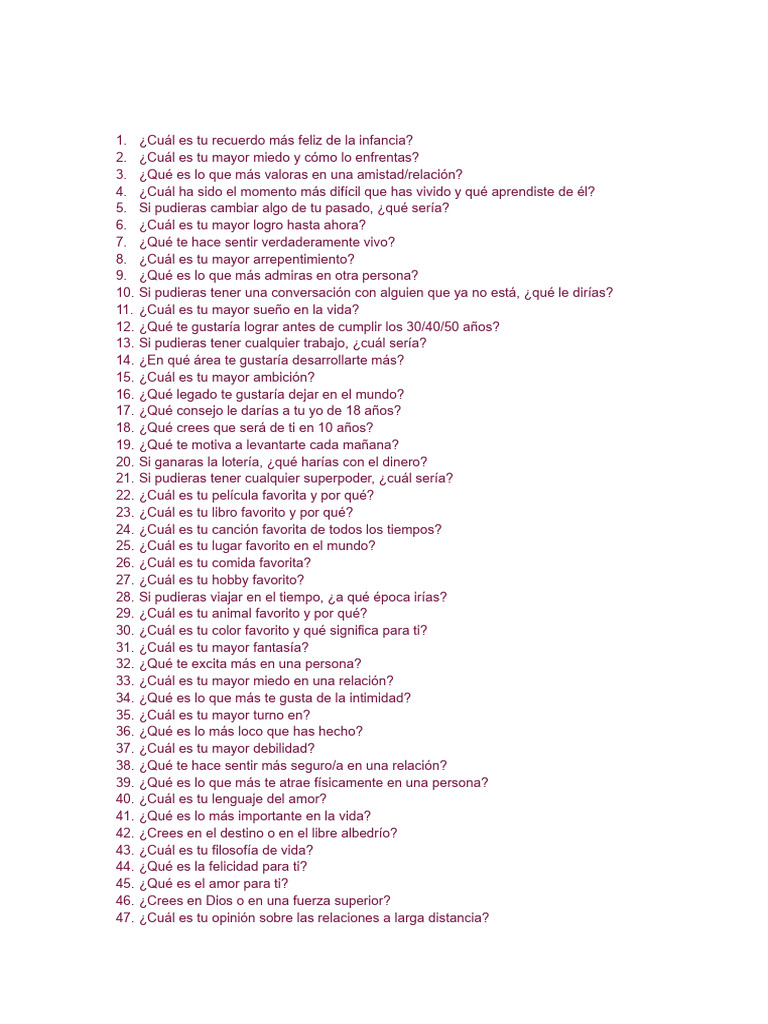 Preguntas para Parejas | PDF