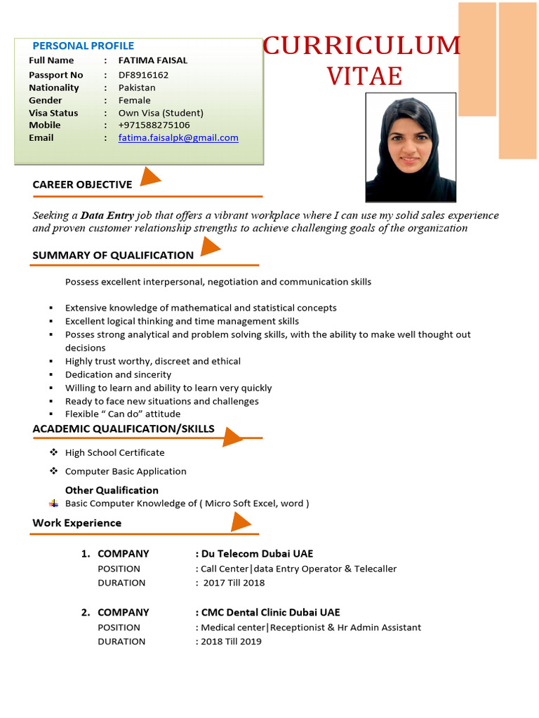 Resume Fatima Faisal | PDF