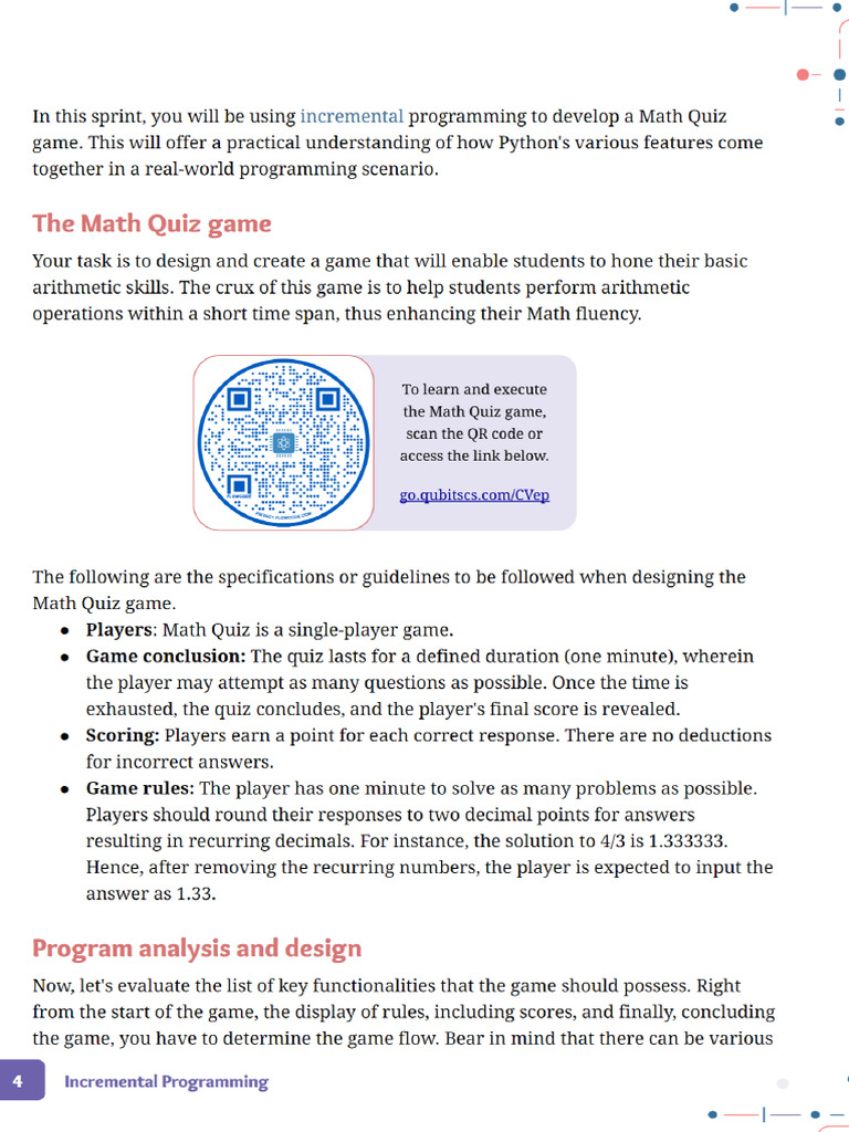 The Math Quiz Game: For Incorrect Answers | PDF