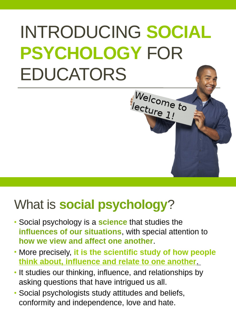 Lecture 1-WHAT IS SOCIAL PSYCHOLOGY | PDF