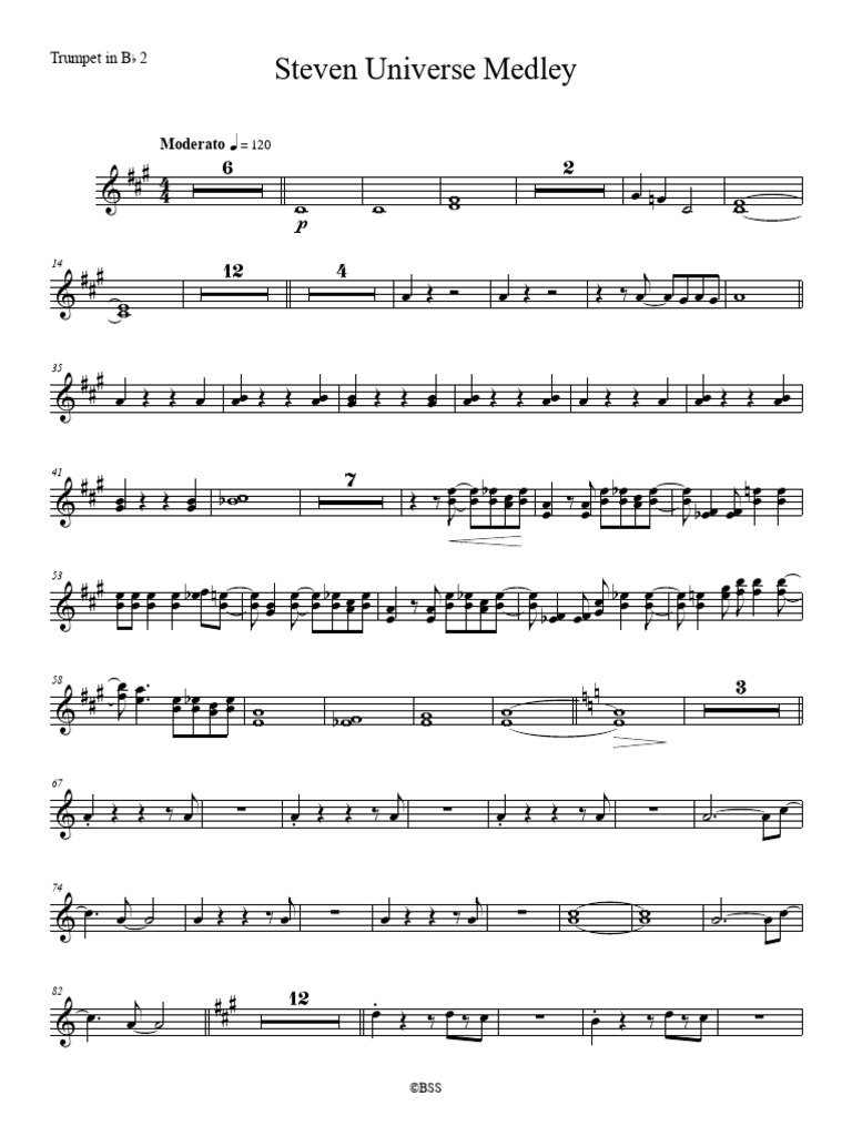 Steven Universe Medley 2.0 - Trumpet in BB 2 | PDF