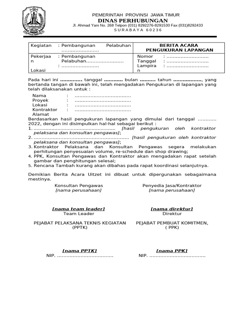 BA Pengukuran Lapangan CCO | PDF