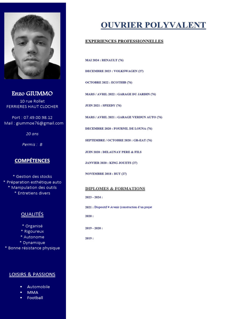 CV 2024 - Enzo Giummo | PDF