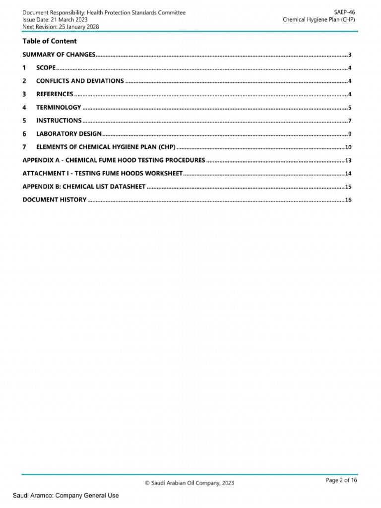 Chemical Hygiene Plan (CHP) - 02 | PDF