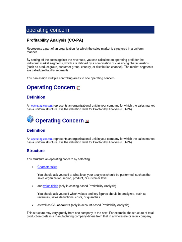 Operating Concern | PDF