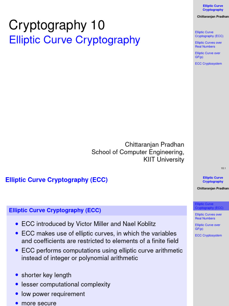 Elliptic Curve Cryptography | PDF