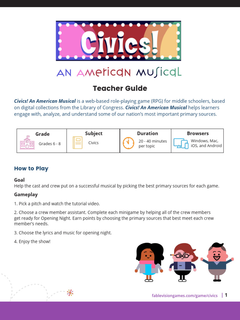 Civics Musical Game TeacherGuide | PDF