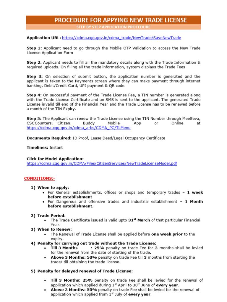 New Trade License Application Procedure | PDF | Payments