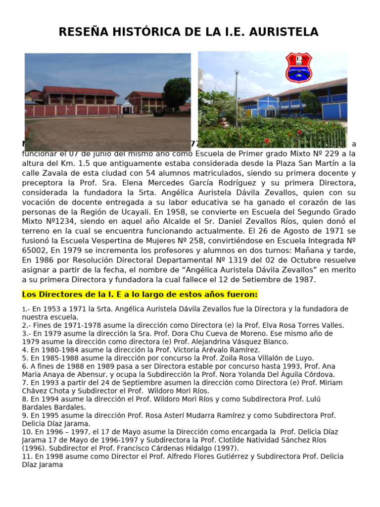 Reseña historica de la escuela (2) COM | PDF