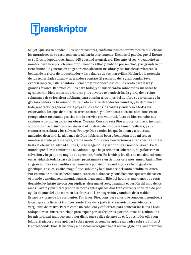 (Selijot) para El Mes de Elul en Español | PDF