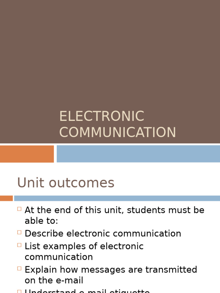 Electronic Communication | PDF