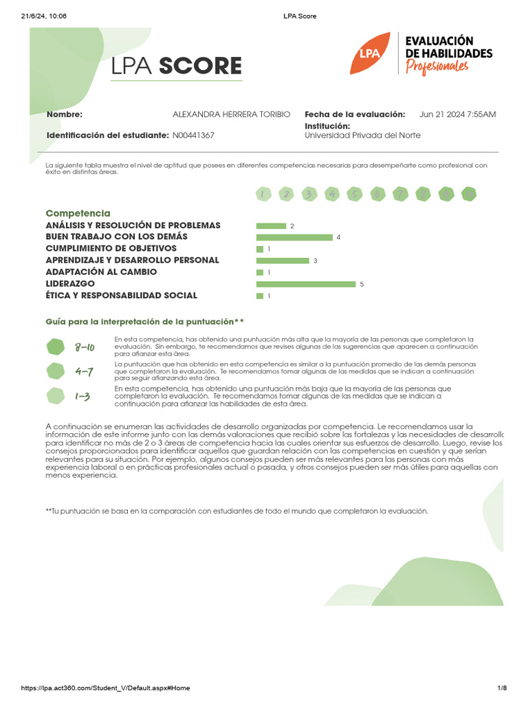 ALEXANDRA HERRERA TORIBIO - 2024-06-21.pdf LPA - PDF .. Desarrollo de Talento | PDF | Business ...