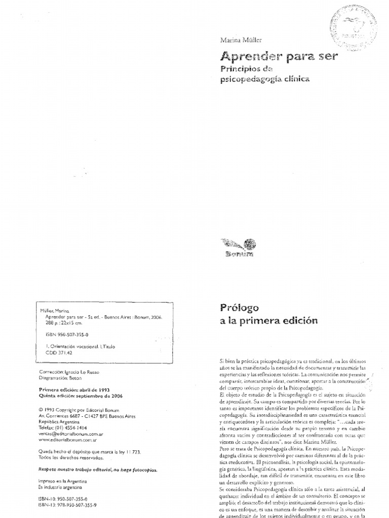 2 El Concepto de Clinica y Su Aplicac en La Psicoped APRENDER PARA SER Cap. 1 | PDF
