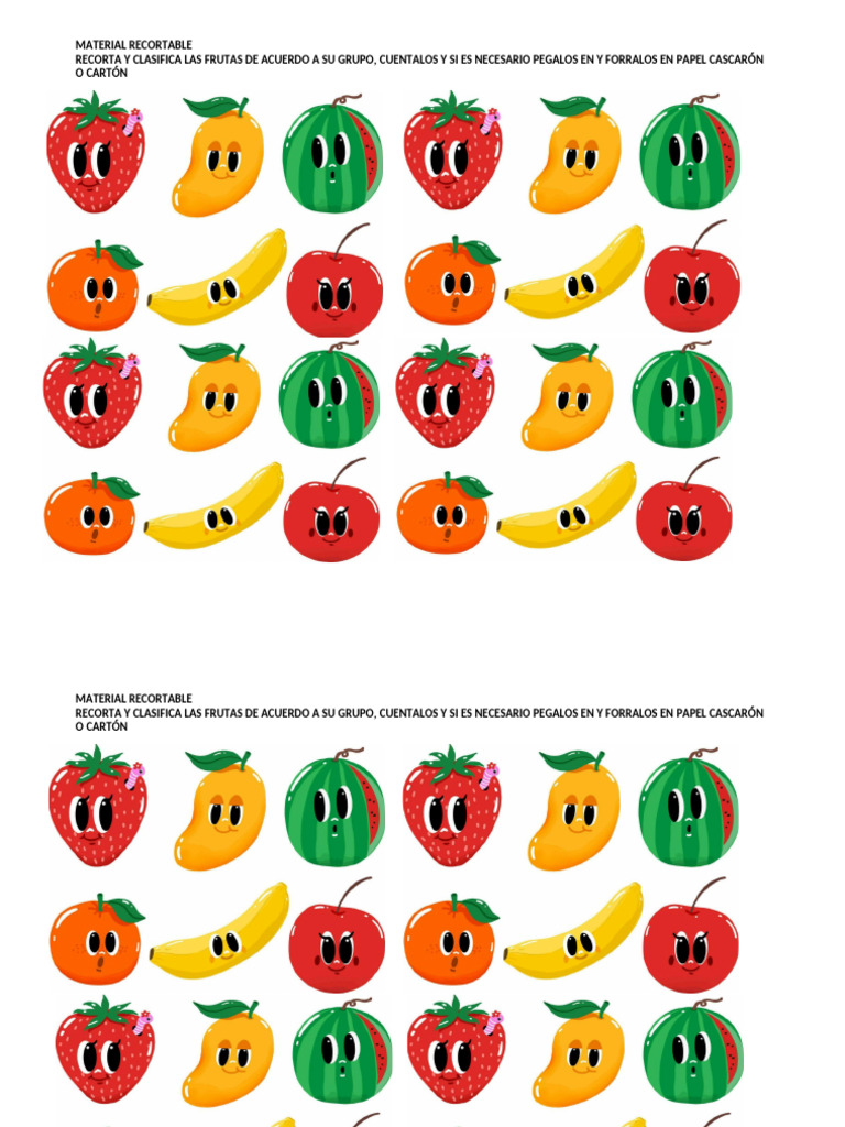 Material Recortable Frutas | PDF