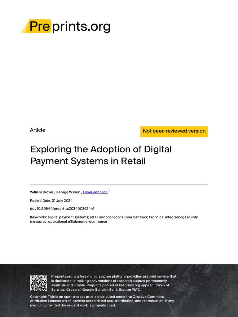 Exploring The Adoption of Digital Payment Systems | PDF