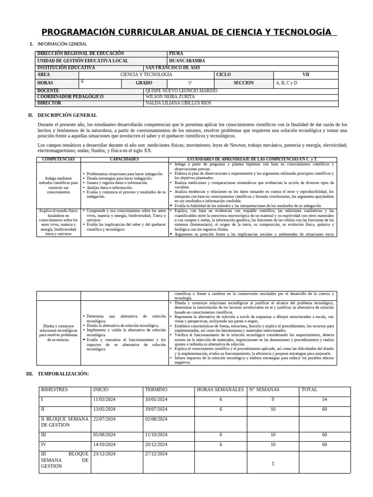 5to Programacion Anual CTA-1... | PDF