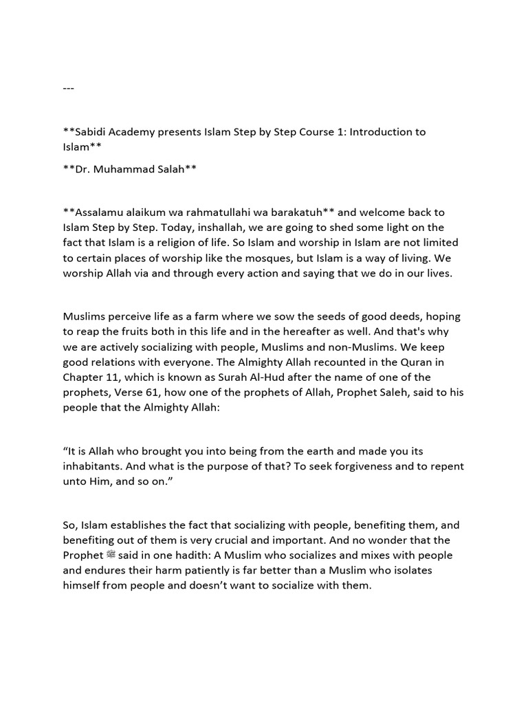 Islam as a Way of Life Course | PDF | Muhammad | God