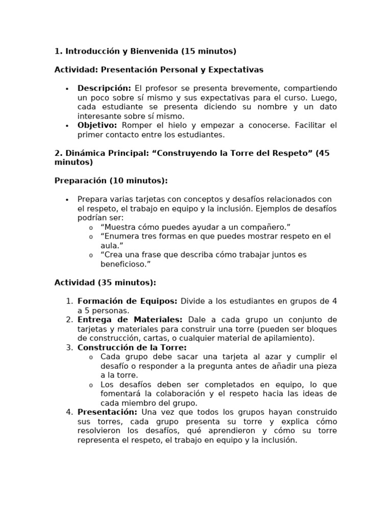 Actividad para Mañana | PDF