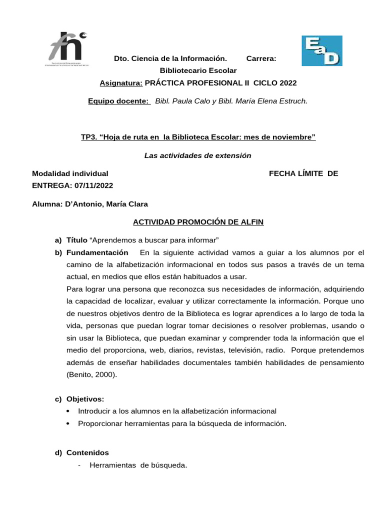 Dantonio Maria TP3 Alfin | PDF