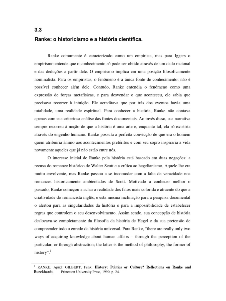 Ranke - Historismo | PDF