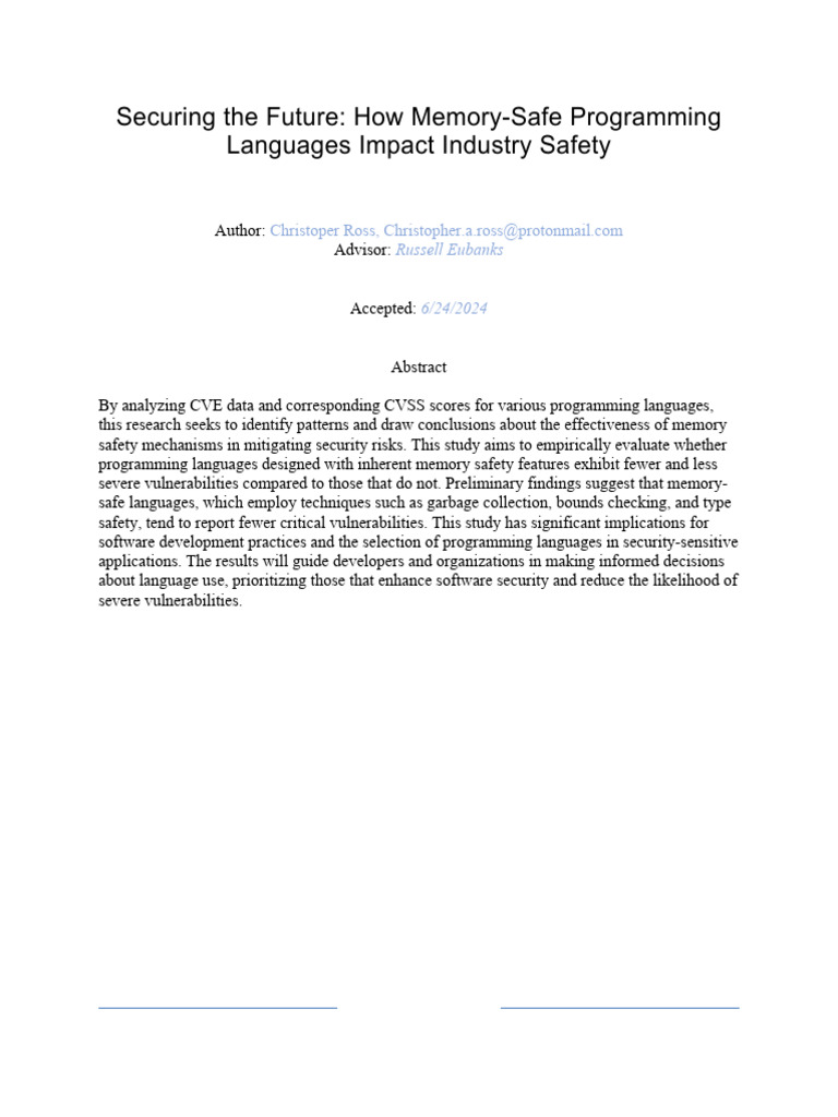 Sanssecuring Thefuturehowmemorysafeprogramminglanguagesimpactindustrysafety Pdf 