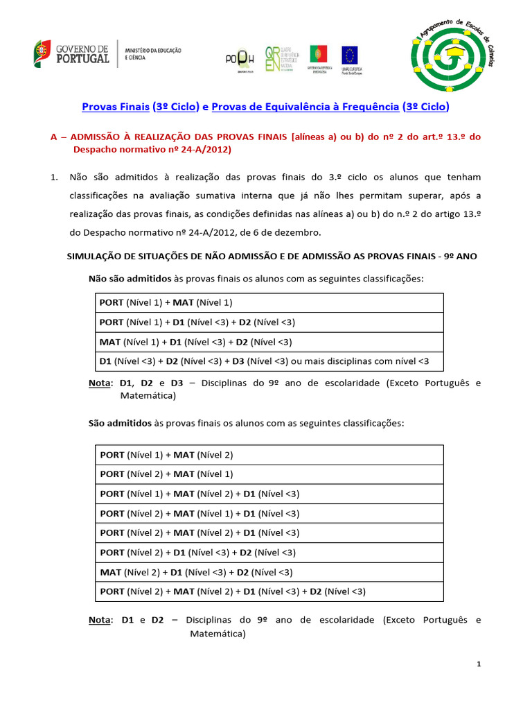 Provas Finais Provas Equival 9ano | PDF