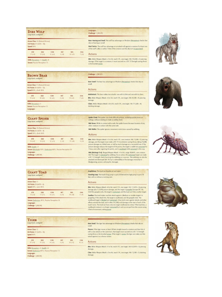 Druid Beasts CR1 | PDF
