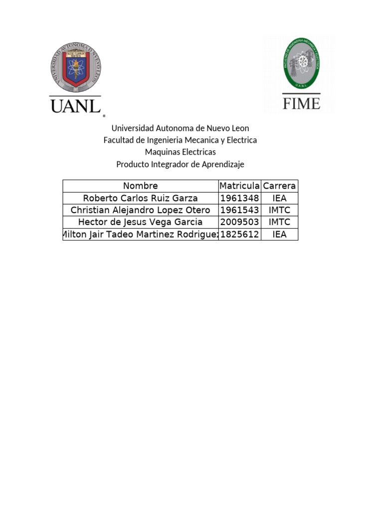 PIA Maquinas Electricas 1 | PDF