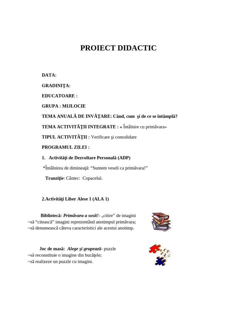 360 Proiect Didactic | PDF